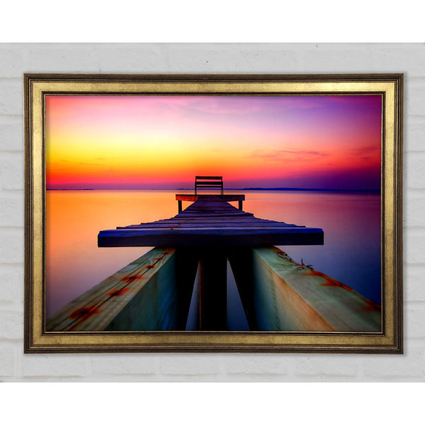 Haus am Meer The Perfect Sunset Dock Gerahmter Druck | Wayfair.de